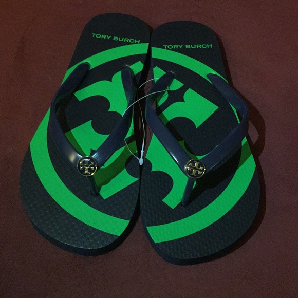 Tory Burch | Shoes | Tory Burch Emory Green And Blue Flip Flops | Poshmark